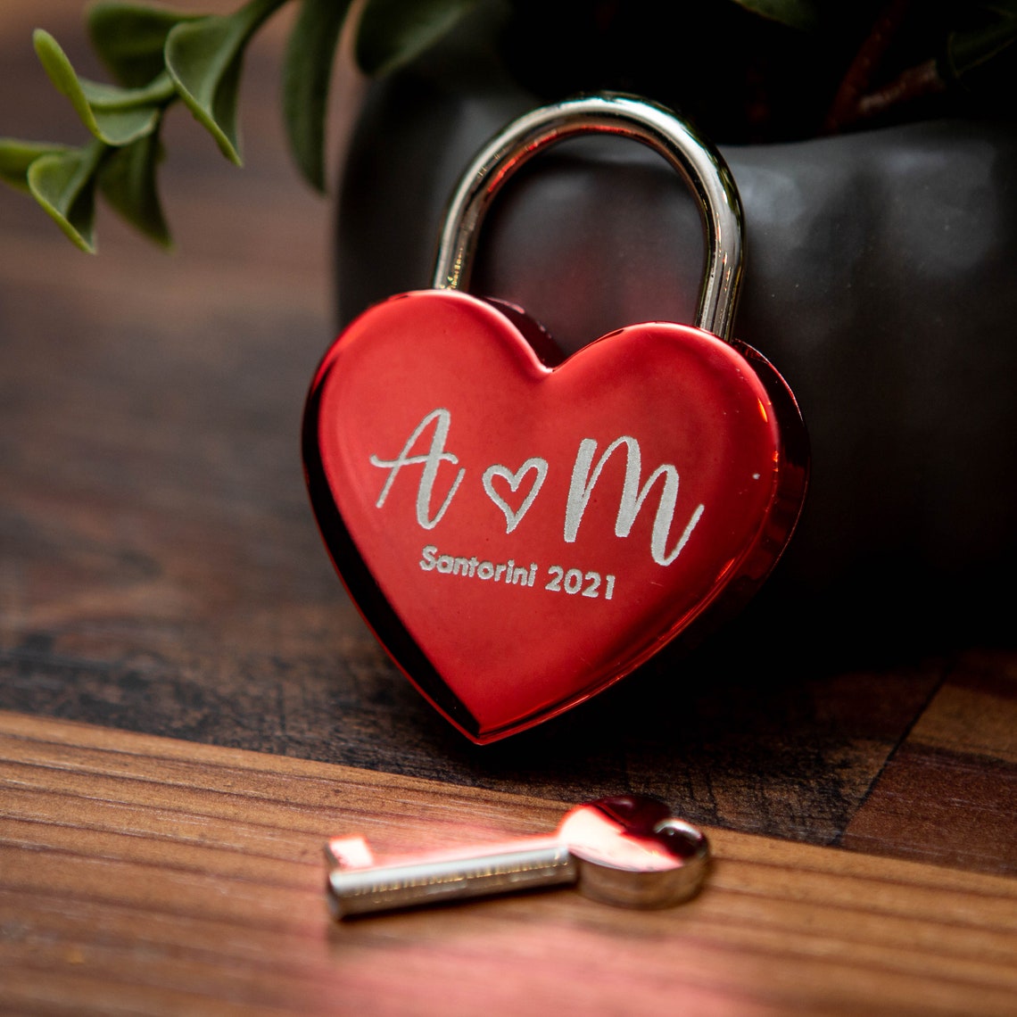 Engraved Heart Love Lock With Key Travel Bridge Love Locks - Etsy