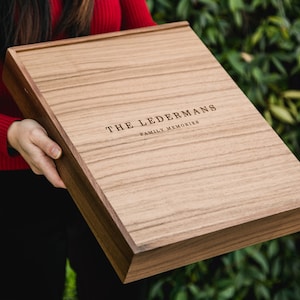 Travel Memory Box - Engraved Wood Keepsake Box for Sentimental Items ...