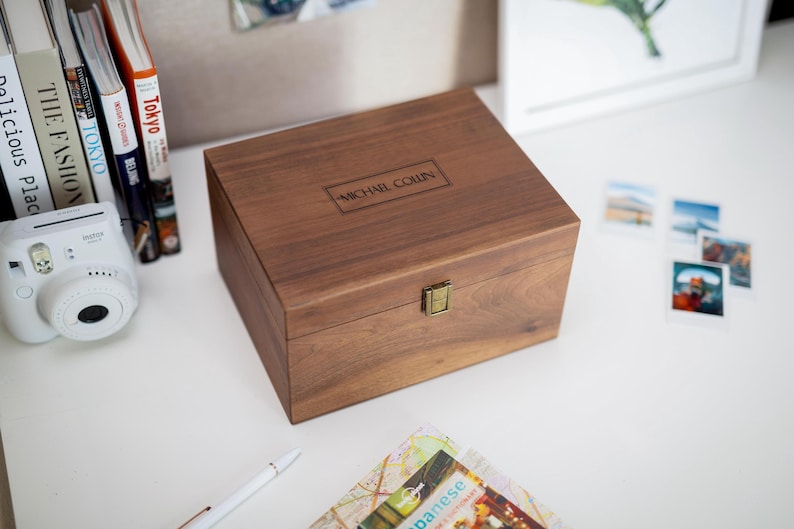 Engraved Wood Storage Box W/ Hinge Lid (D2) - Keepsake Memory Box for ...