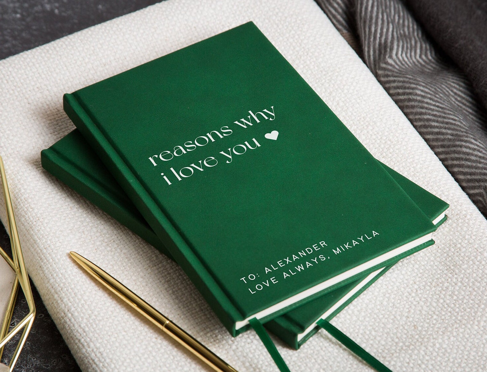 Reasons Why I Love You 3 Lined Notebook - Custom Anniversary Gifts ...