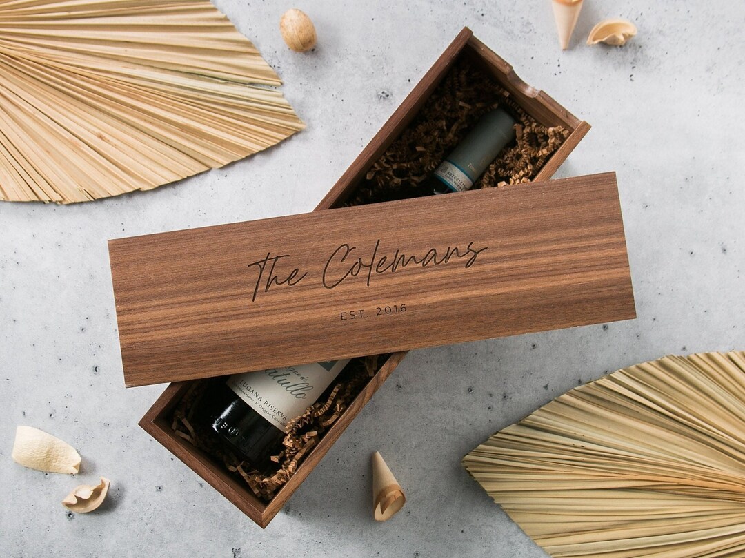 Wood Wine Box design 11 Engagement Wedding Gift for the - Etsy