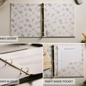 Wedding 3 Ring Linen Binder design 5 Bridal Personalized DIY Planner ...