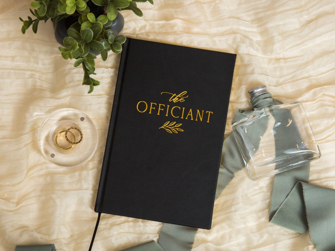Embossed the Officiant Book (ready to Ship) - Gold Embossed Hard Cover ...