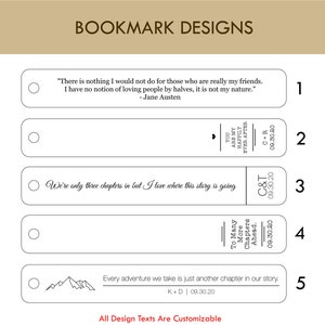 Engraved Leather Bookmark, Handwritten Note Bookmark Leather 3rd ...
