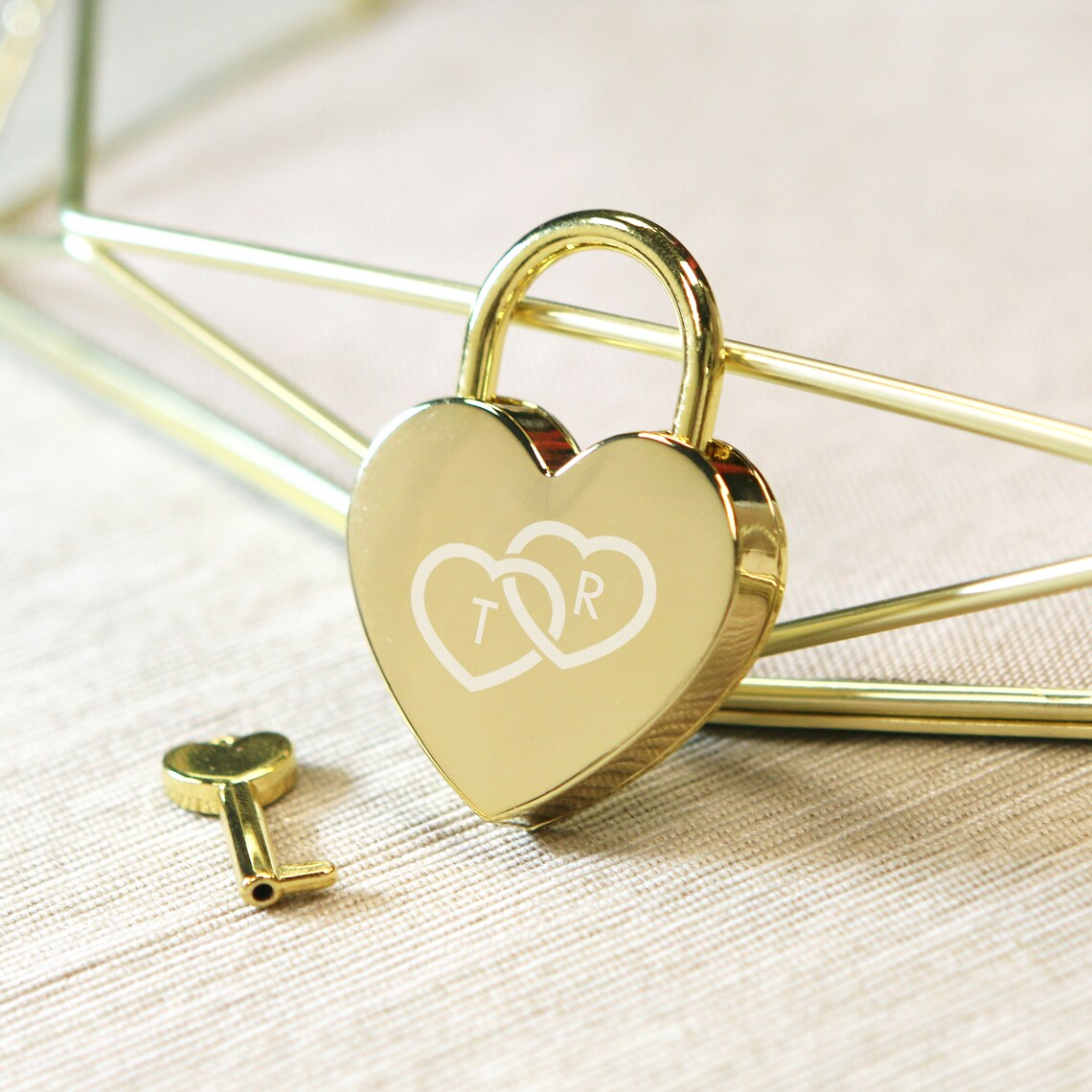 Engraved Heart Love Lock With Key Gold Silver Rose Gold | Etsy