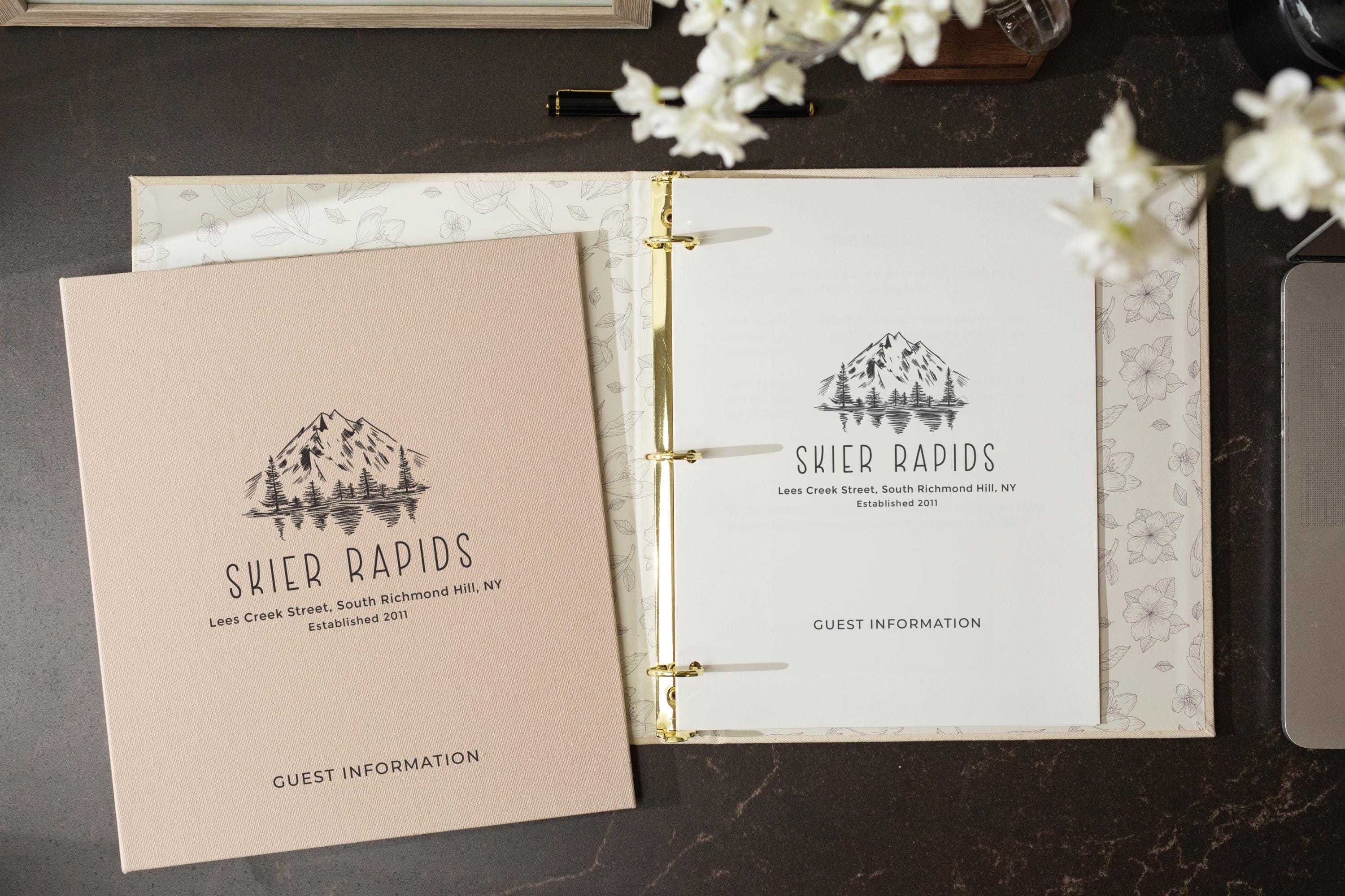 Rental 3 Ring Linen Binder (design 3) - Refillable Welcome Book, DIY ...