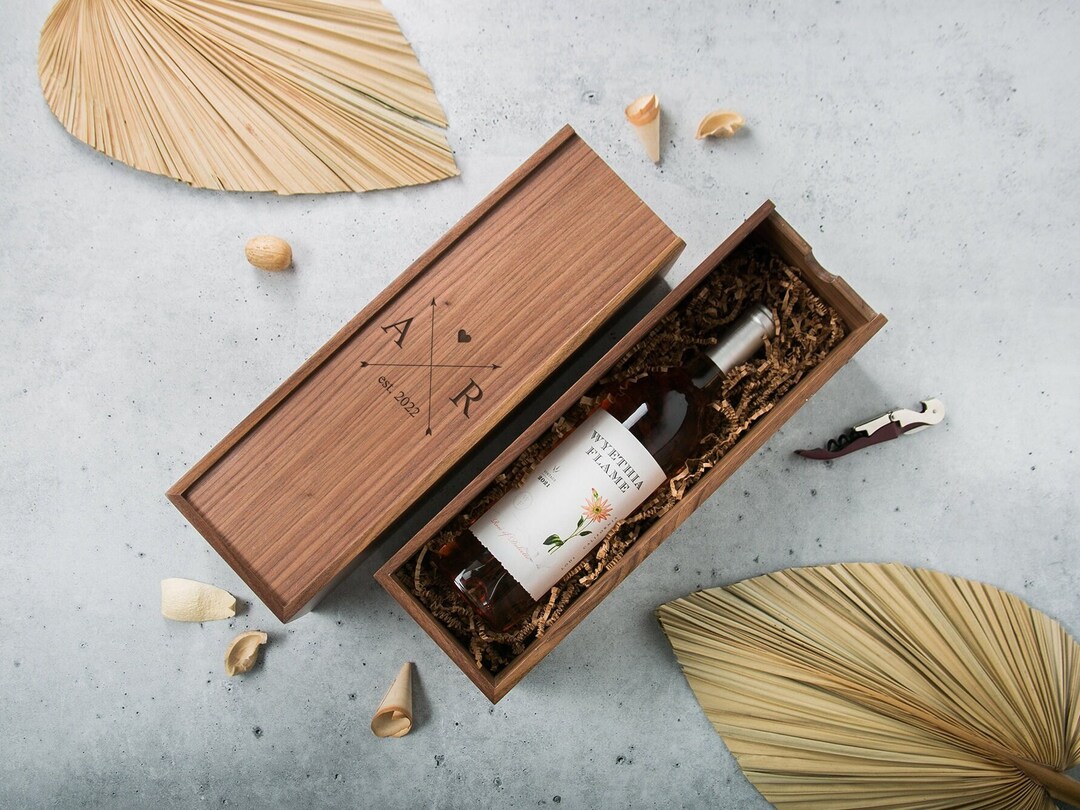 Wood Wine Box design 2 Walnut Wood Port Wine Champagne - Etsy
