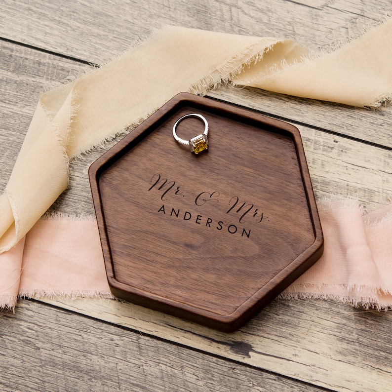 Hexagon Wood Tray Ring Dish Key Coin Change Entryway Tray - Etsy