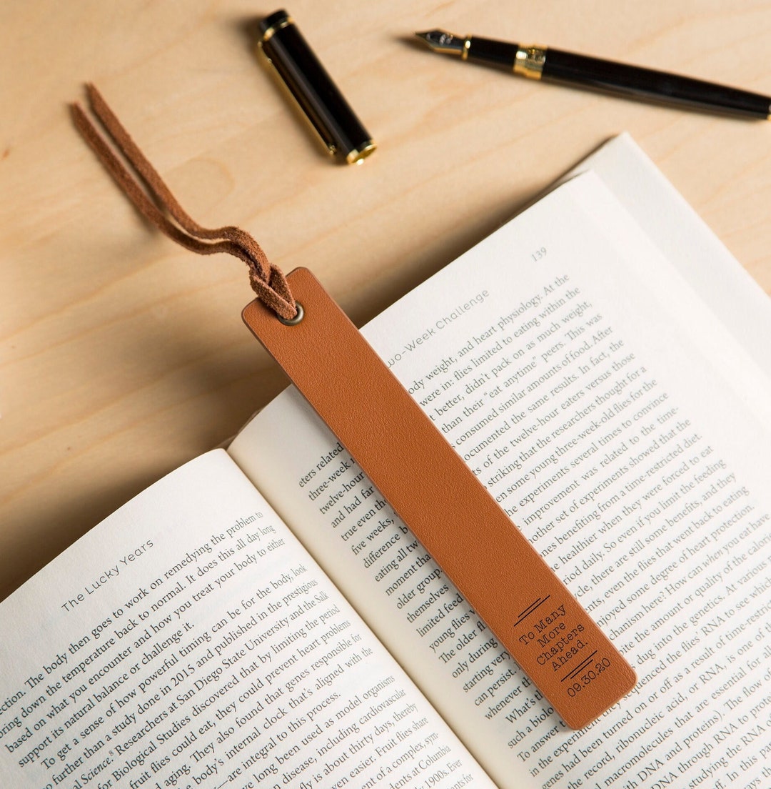 Engraved Leather Bookmark, Handwritten Note Bookmark Leather 3rd ...