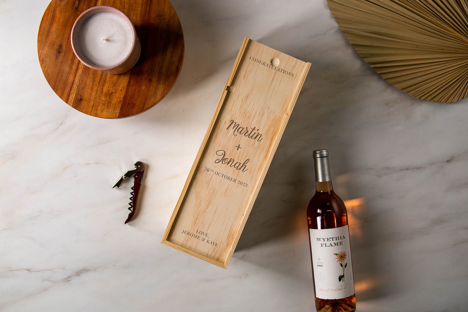 Wood Wine Box (design 1) - Congratulations - Walnut or Pine Wine ...