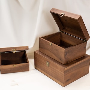 Wood Storage Box W/ Hinge Lid (D6) - Engraved Keepsake Memory Box for ...