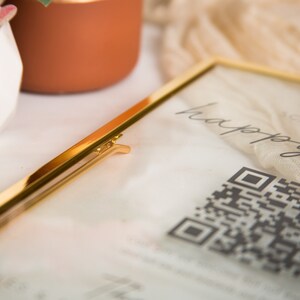 Gold Glass Scan to Bless QR Sign - Scannable Acrylic Sign, Wedding ...