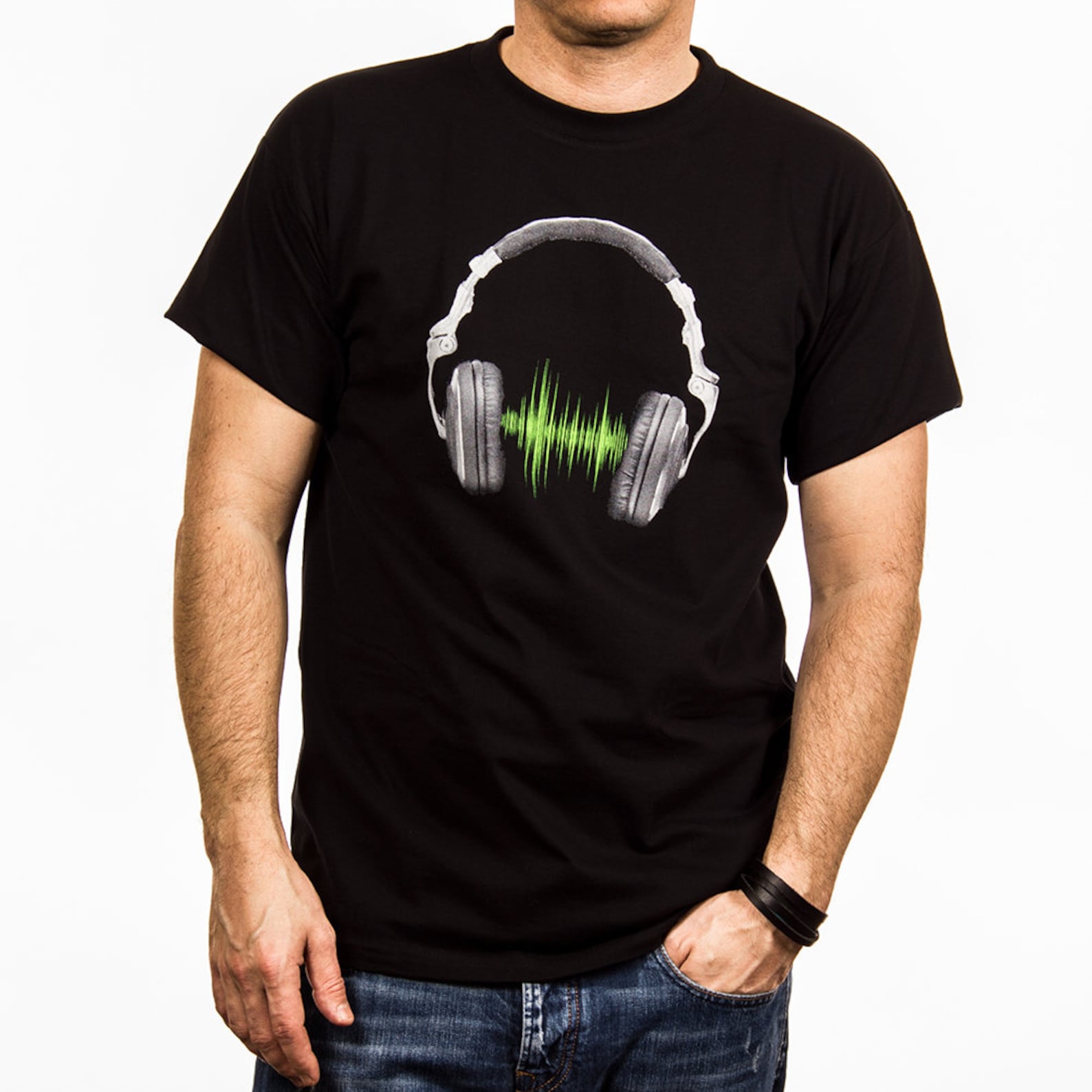 Cool Music T-shirt for Men With HEADPHONES EQUALIZER Print | Etsy