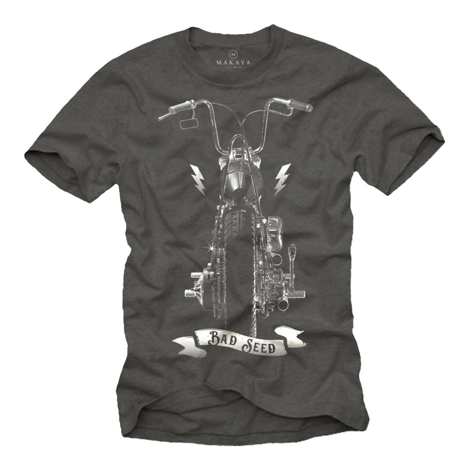 Men's Motorcycle T-shirt Cool Biker Gift for Him - Chopper Bad Seed ...