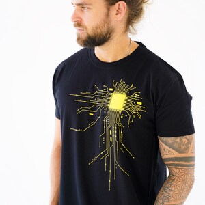 Cool Computer Geek T-shirt for Men With "cpu" Print Gamer Gift Size S ...