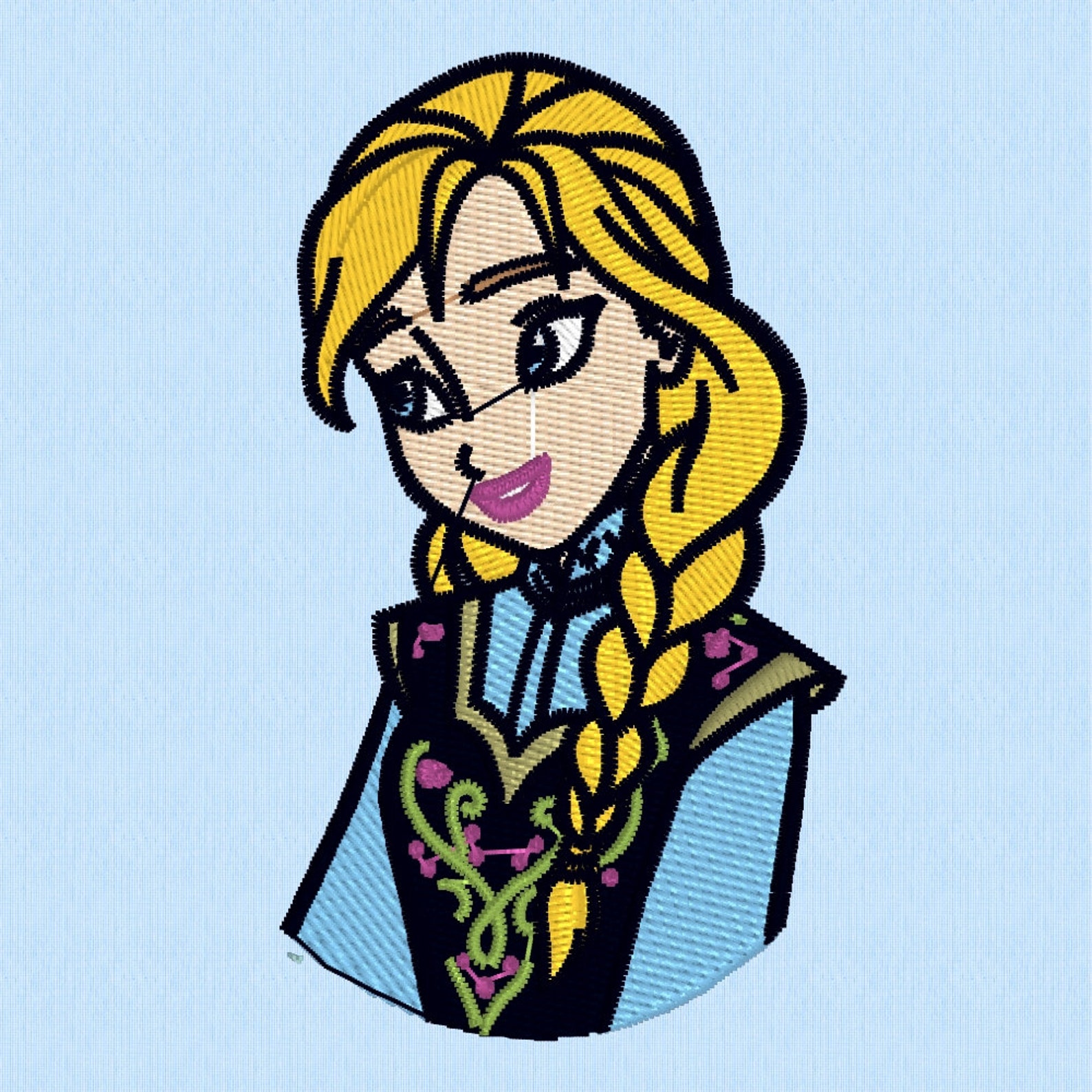 Frozen Queen Elsa Sister Anna Digital Embroidery Design File for ...