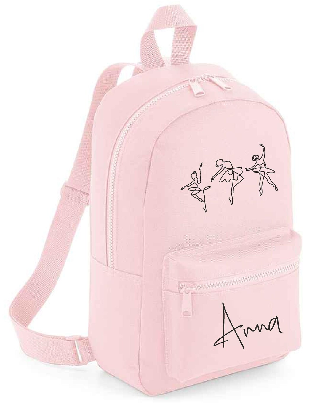 Personalised Ballerina Line Art Dance Backpack Customised 13 Colours ...