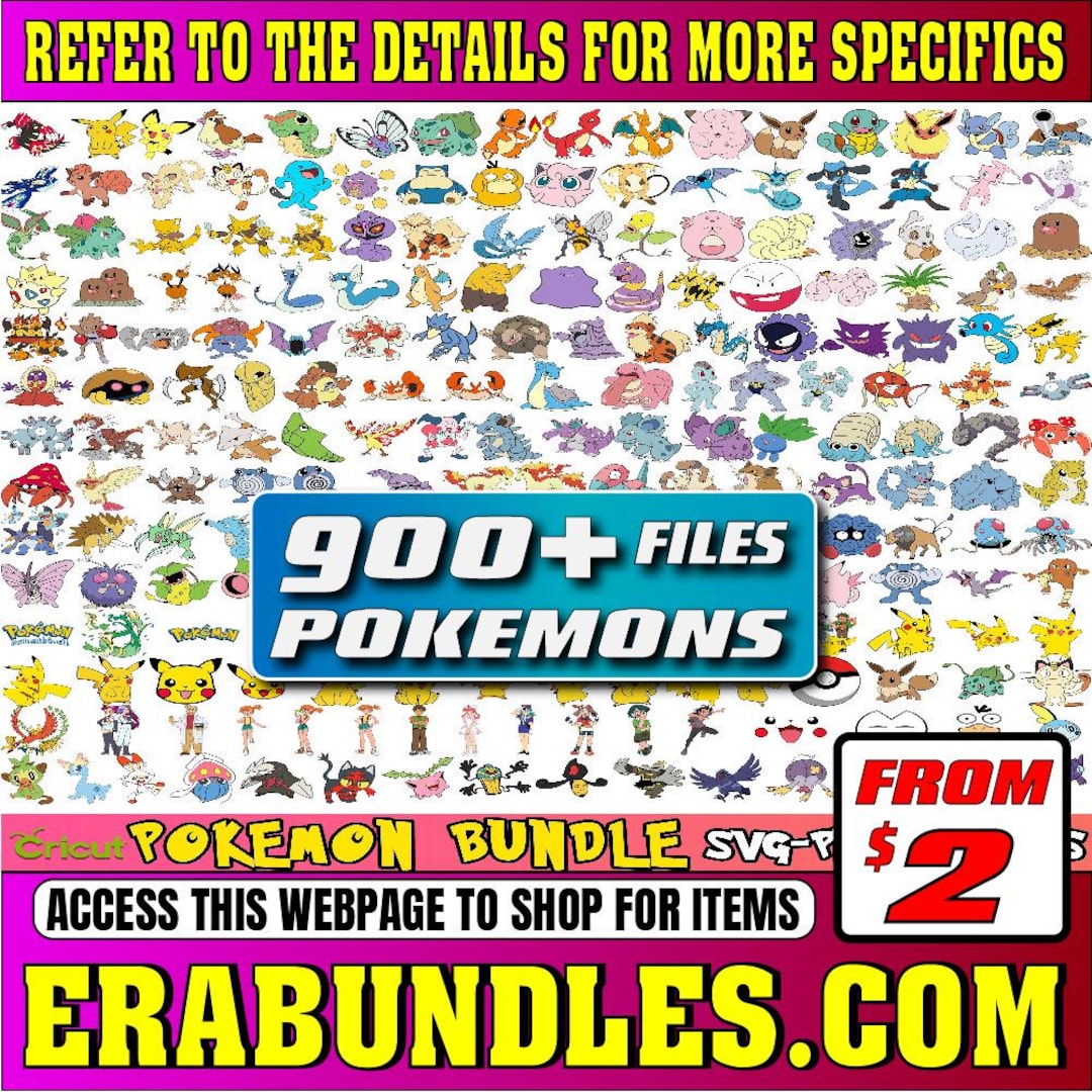 880 Pokemon Layered Bundle Files, Pokemon Bundle, Pokemon Clipart ...