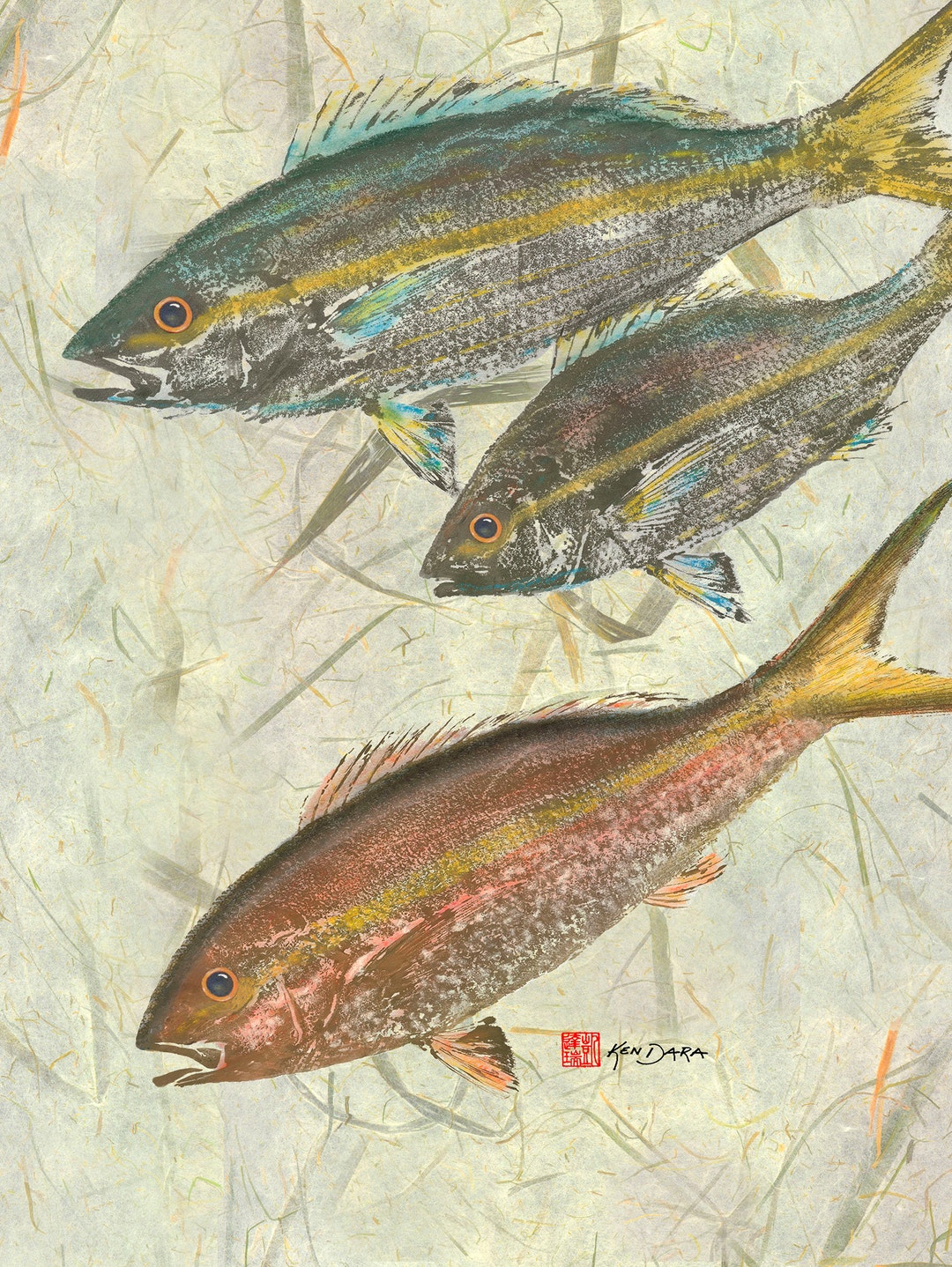 Yellowtail Snapper Gyotaku Fish Rubbing Archival Print - Etsy Australia
