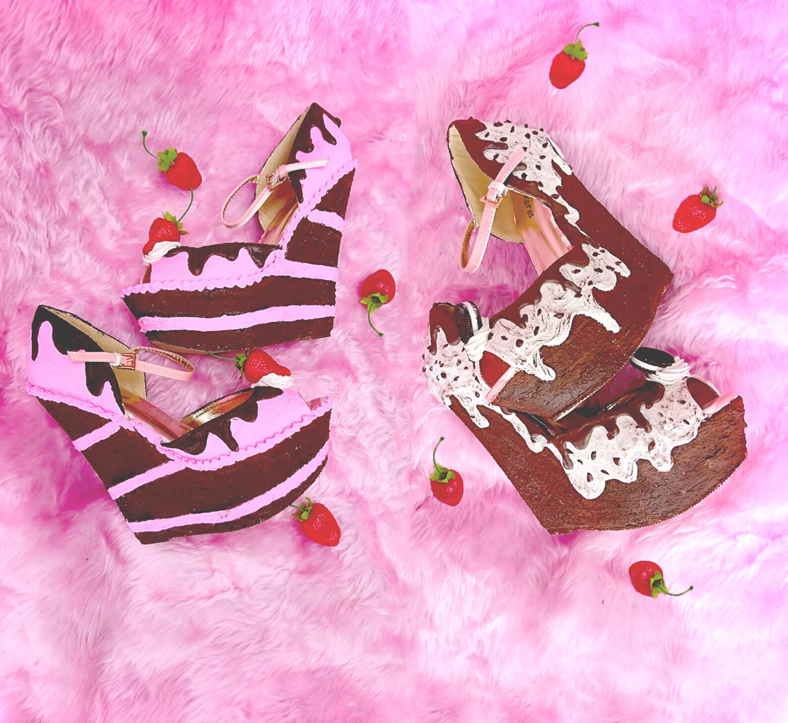 Custom Made Cake Sandals Shoes Summer Wedges for Alternative - Etsy