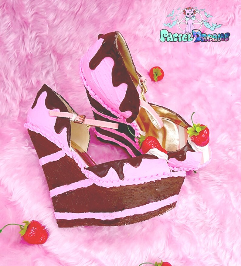 Custom Made Cake Sandals Shoes Summer Wedges for Alternative | Etsy