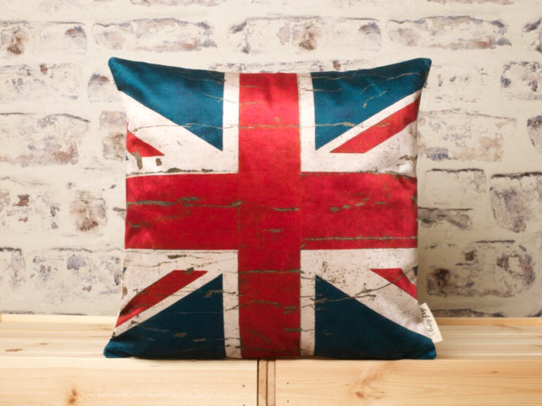 Vintage Style British Flag Cushion Cover, Union Jack 17 X 17 Inch - Etsy
