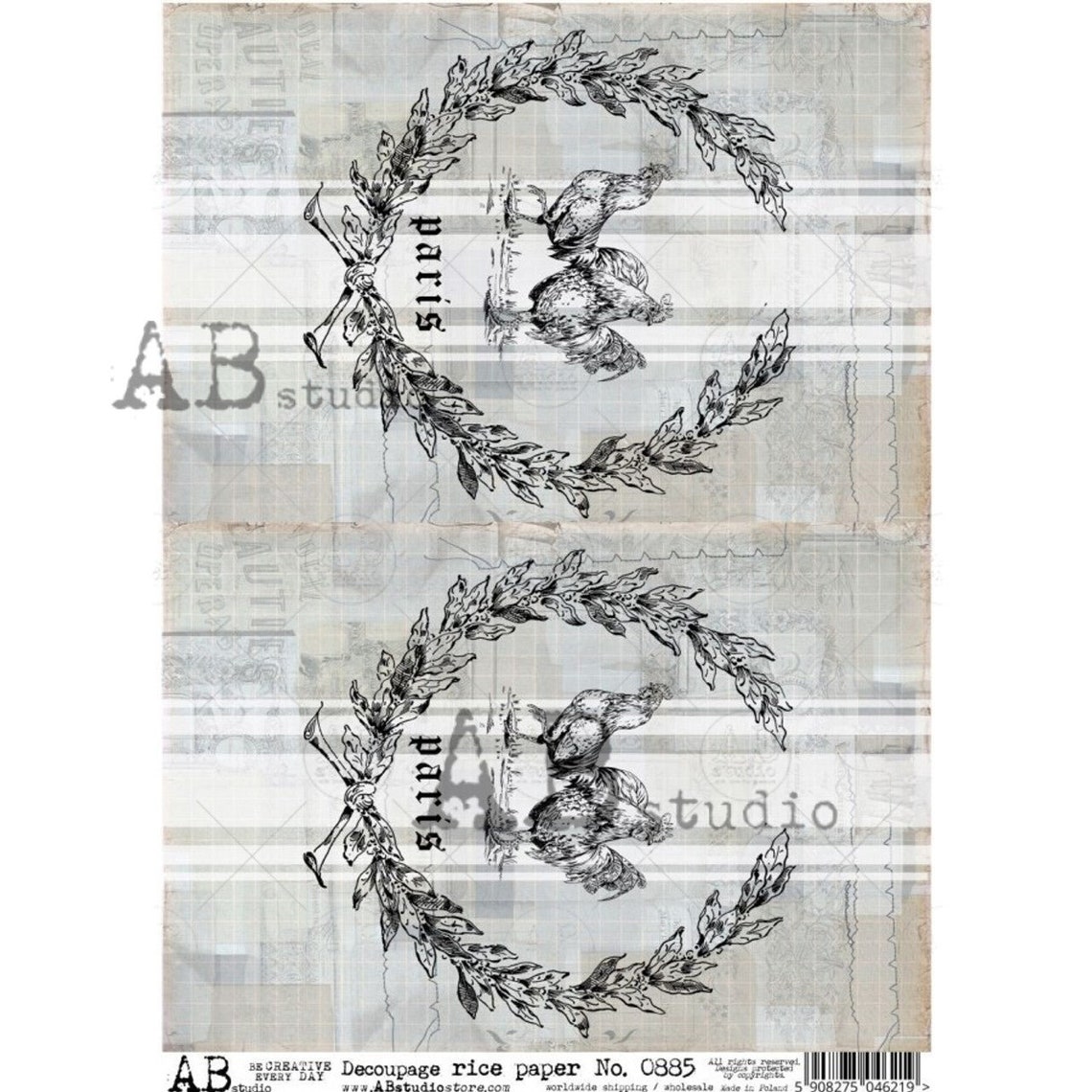 Grain Sack Farmhouse Animals A4 Rice Paper AB Studios - Etsy