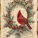 Cardinal Postcard A4 Rice Paper Paper for Decoupage Vintage Winter ...
