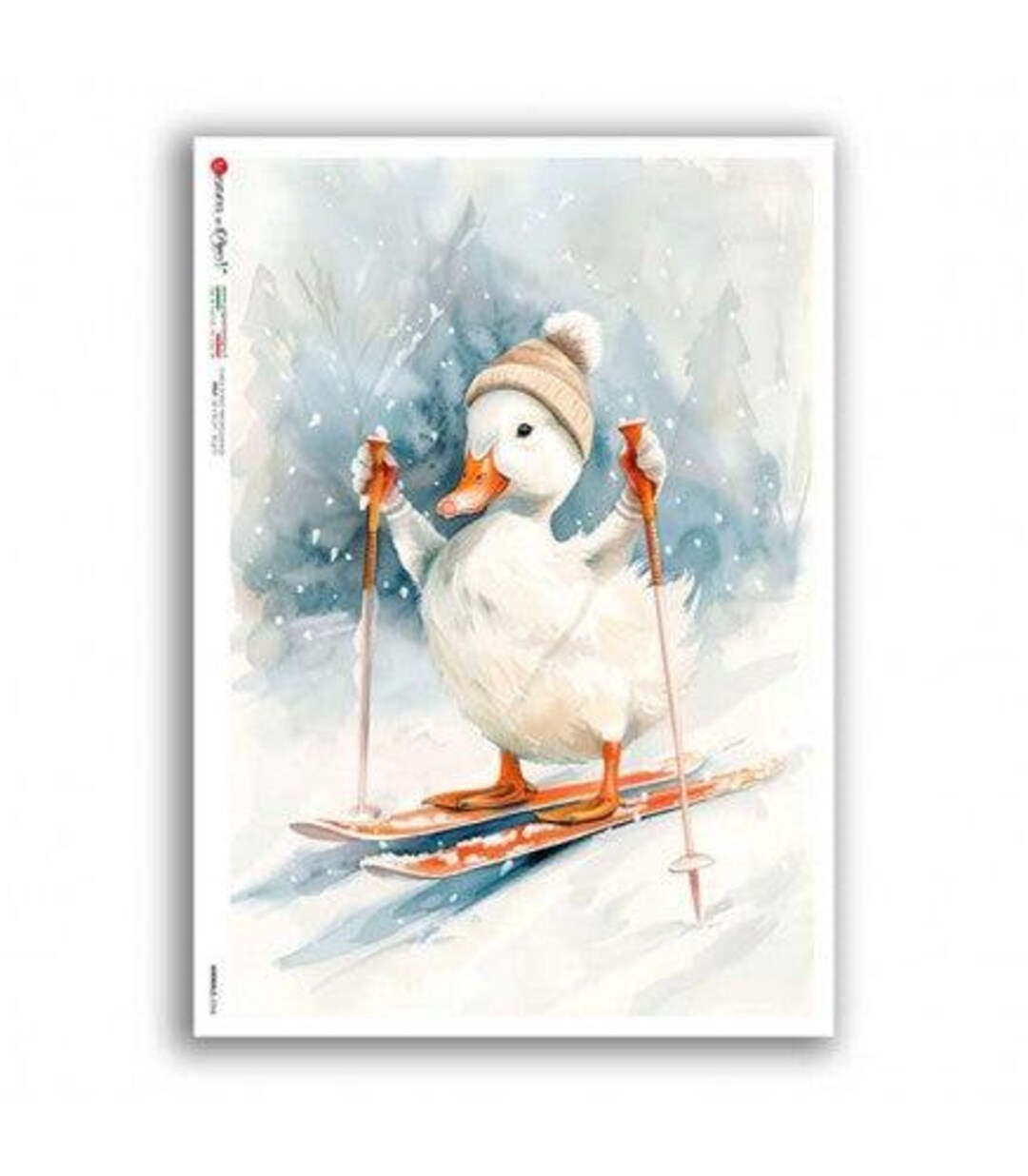 Snow Ski Duck | A4 Rice Paper | Paper for Decoupage | Paper Designs - Etsy