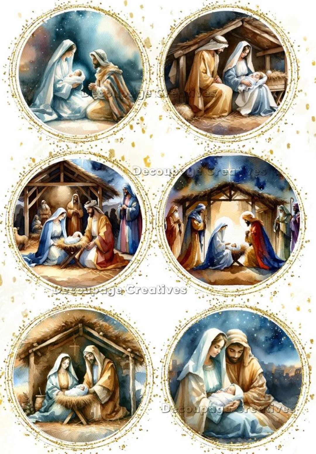 Holy Nativity Minis A4 Rice Paper Paper for Decoupage Decoupage ...