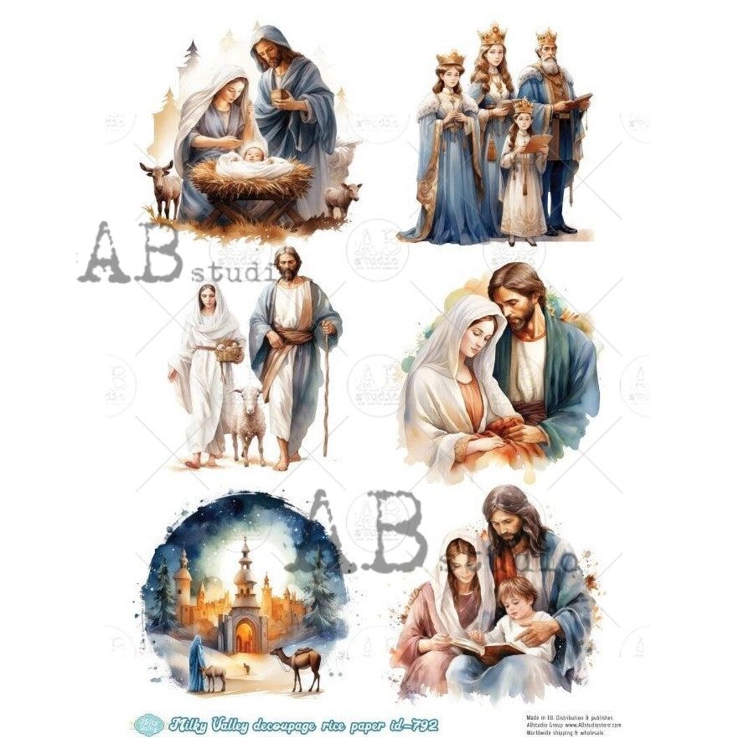 SHIPS 12/13 Nativity Minis | A4 Rice Paper | Paper for Decoupage | AB ...