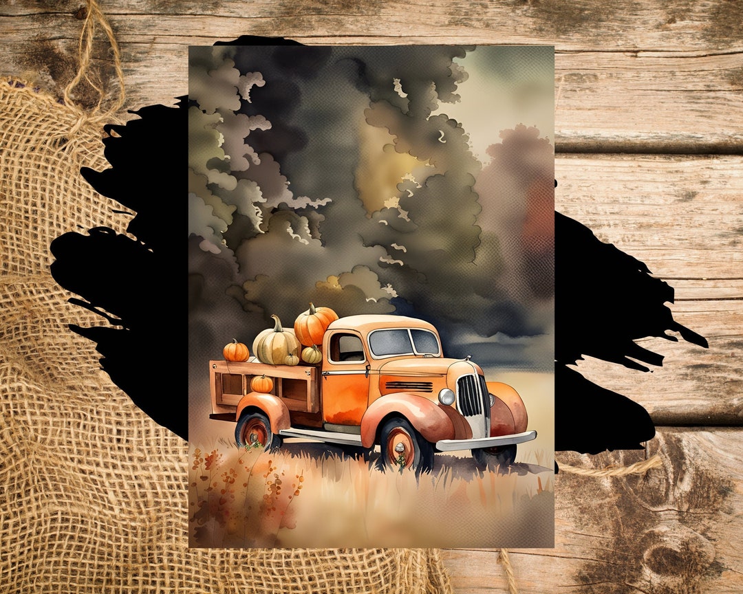 Autumn Truck A4 Rice Paper Paper for Decoupage Fall - Etsy