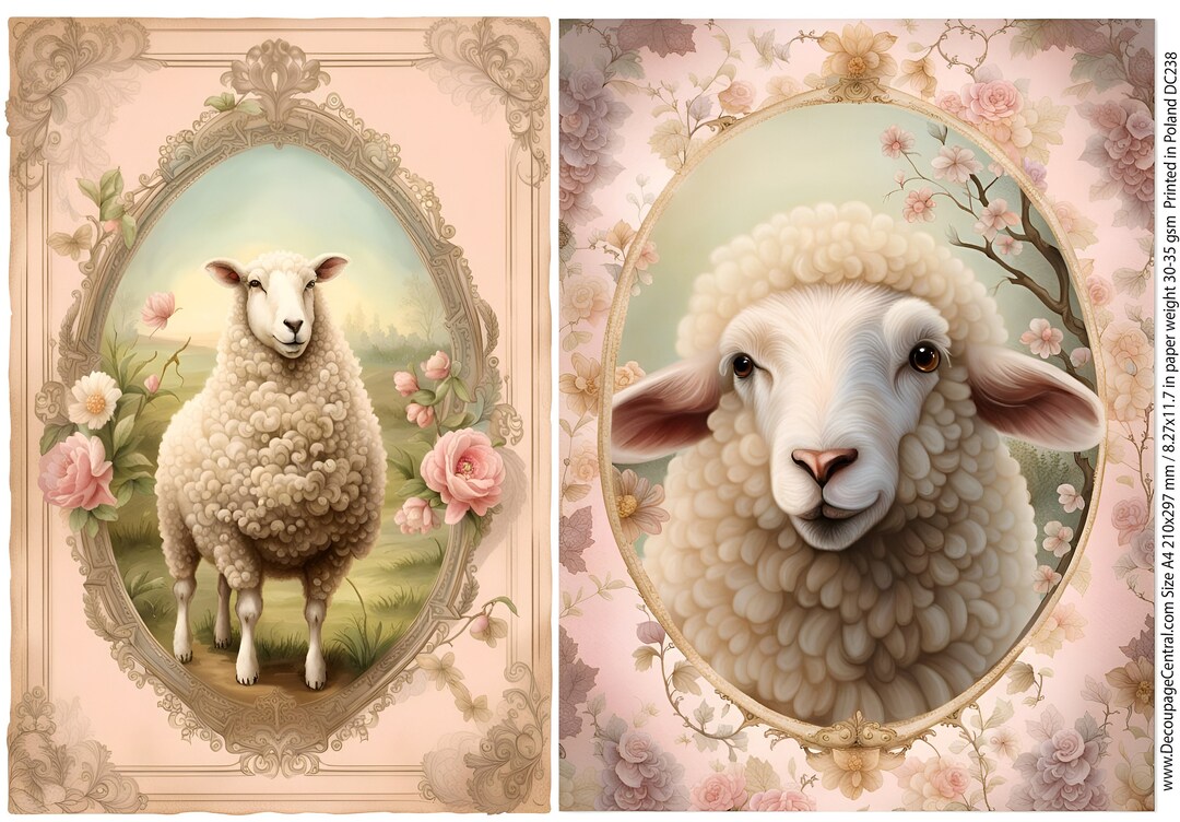 Spring Sheep Rice Paper A4 8.3 X 11.7 Paper for Decoupage Decoupage ...