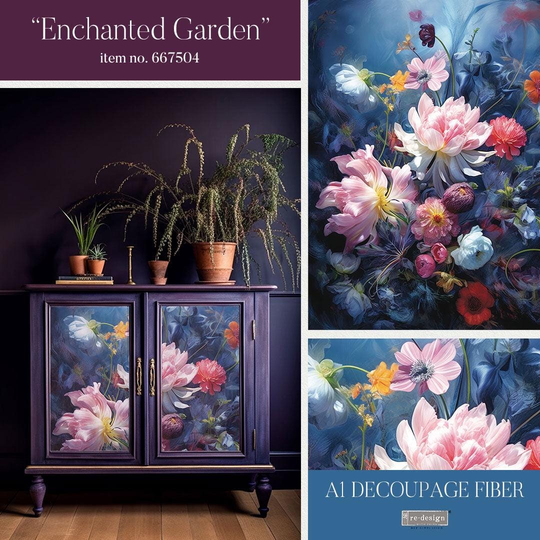 Enchanted Garden A1 Fiber Decoupage | Paper for Decoupage | Redesign ...