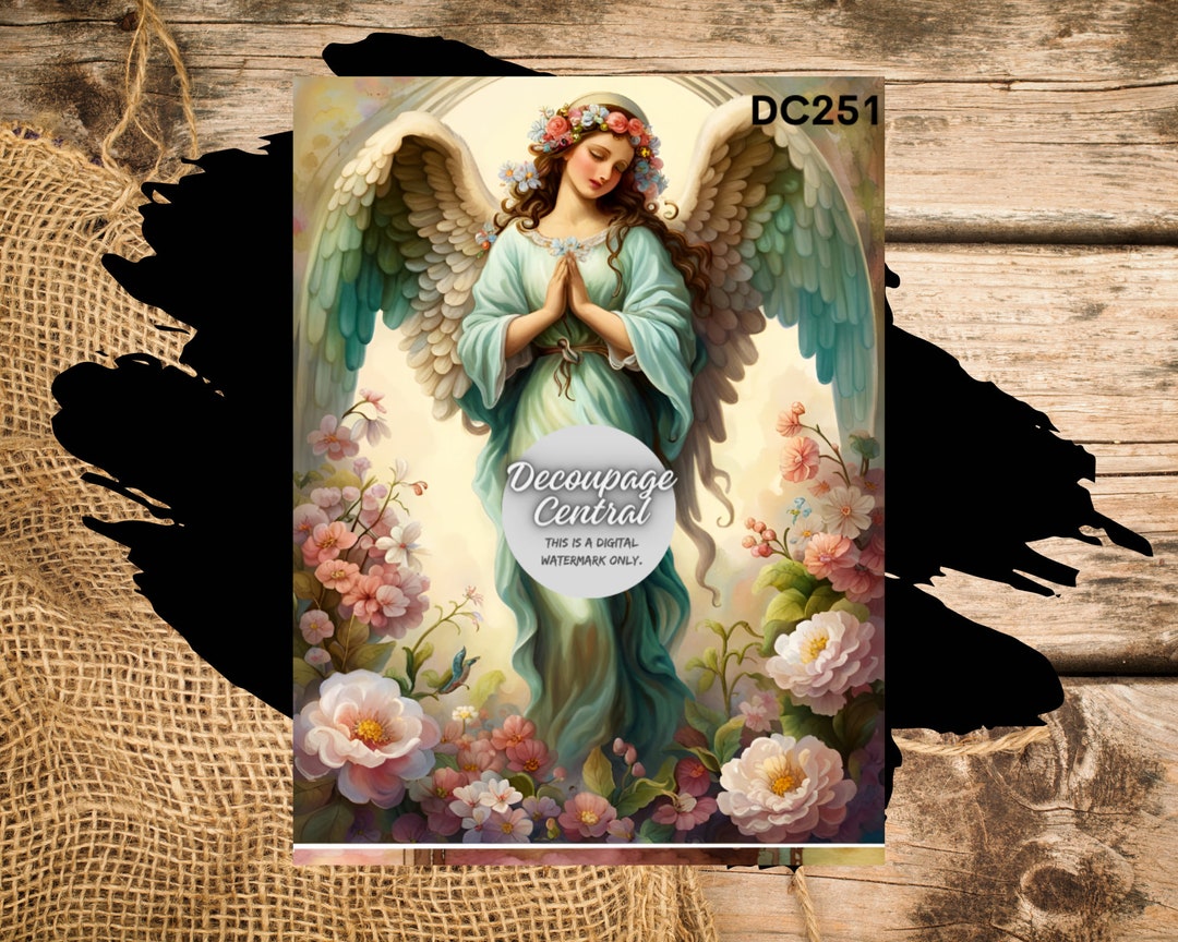 Floral Angel | A4 Rice Paper | 8.3" X 11.7" Paper for Decoupage ...