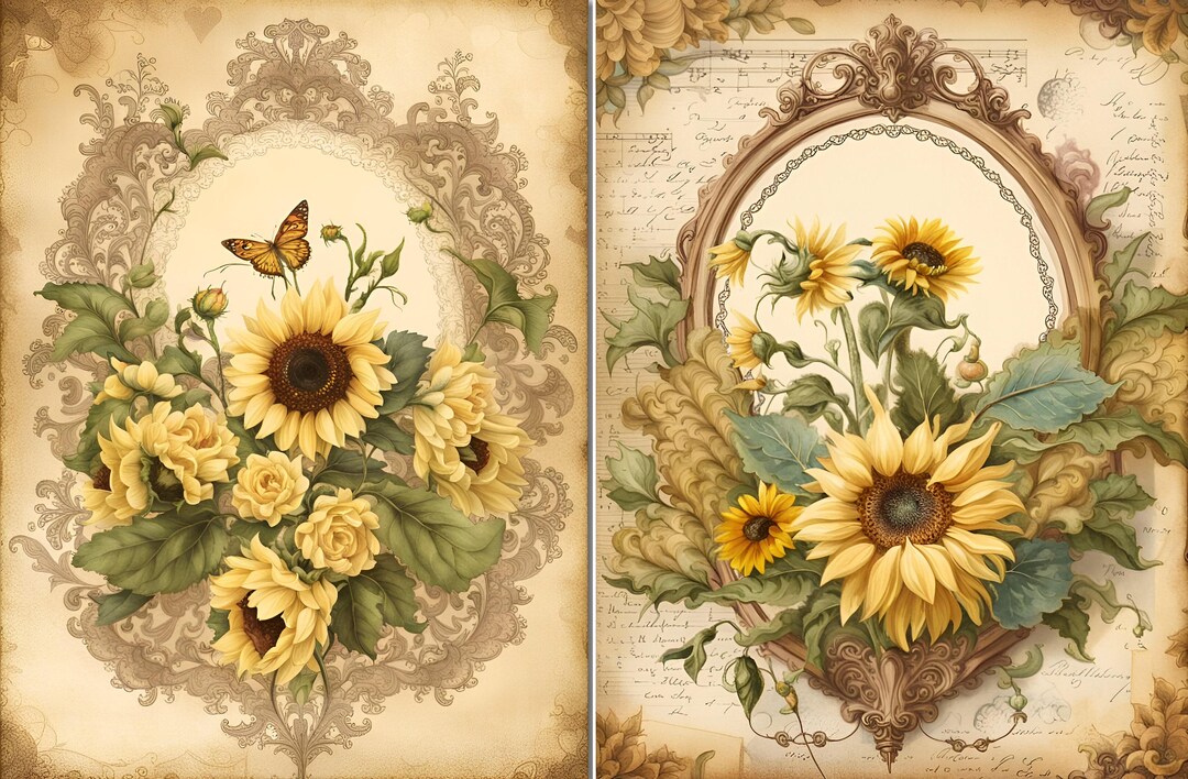 Sunflower Duo | Rice Paper | A4 Paper for Decoupage | Decoupage Central ...