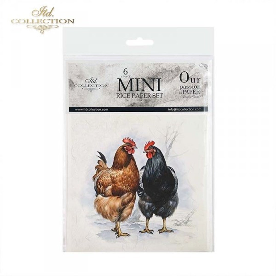 Chickens 6 X 6 Mini Rice Paper Set Paper for Decoupage ITD Collection ...