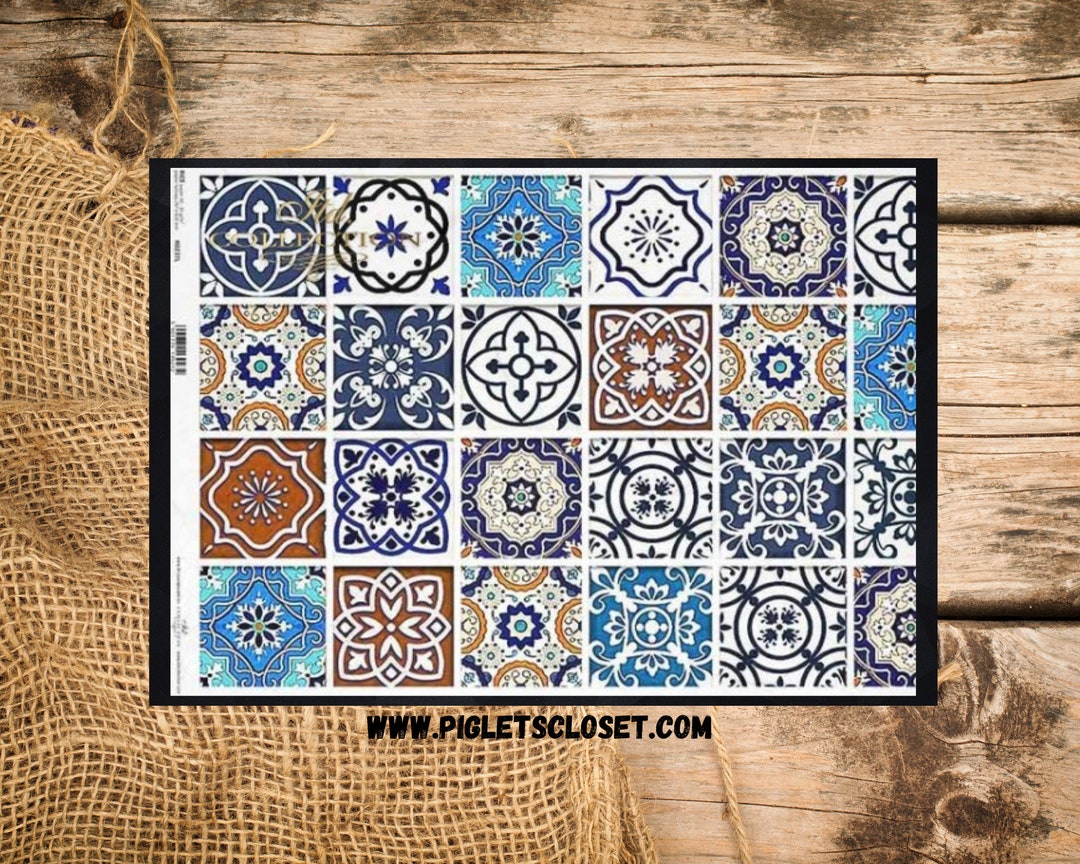 Colorful Tiles | Rice Paper | Paper for Decoupage | ITD Collection ...