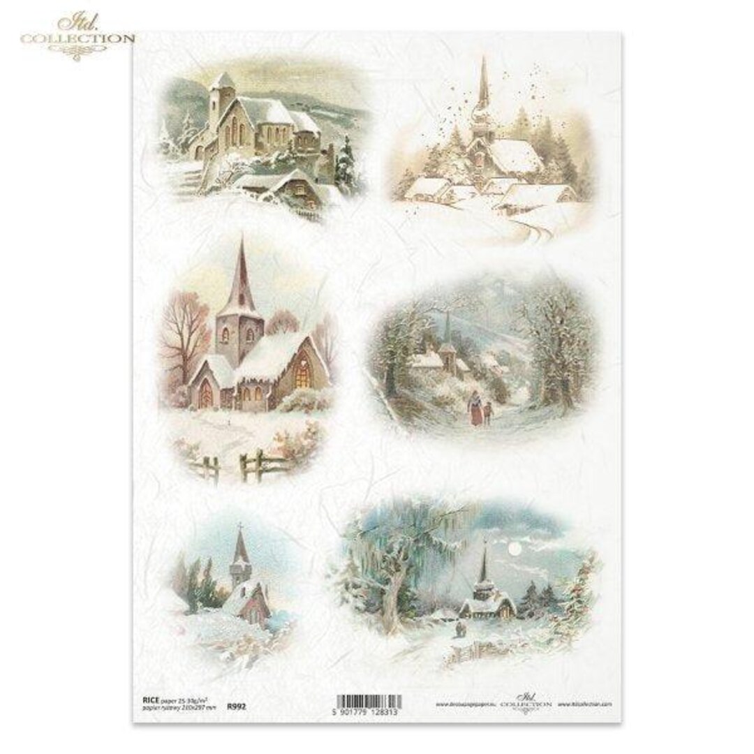 SHIPS 10/4 Friday Winter Scenes A4 Rice Paper Paper for Decoupage ITD ...