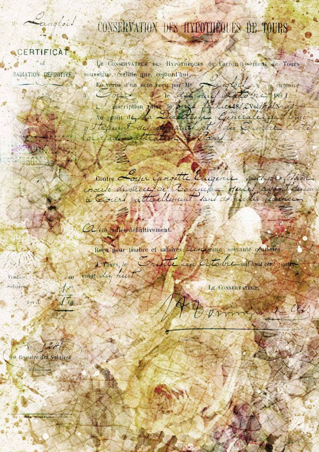 Abstract Floral Rice Paper Decoupage Queen - Etsy