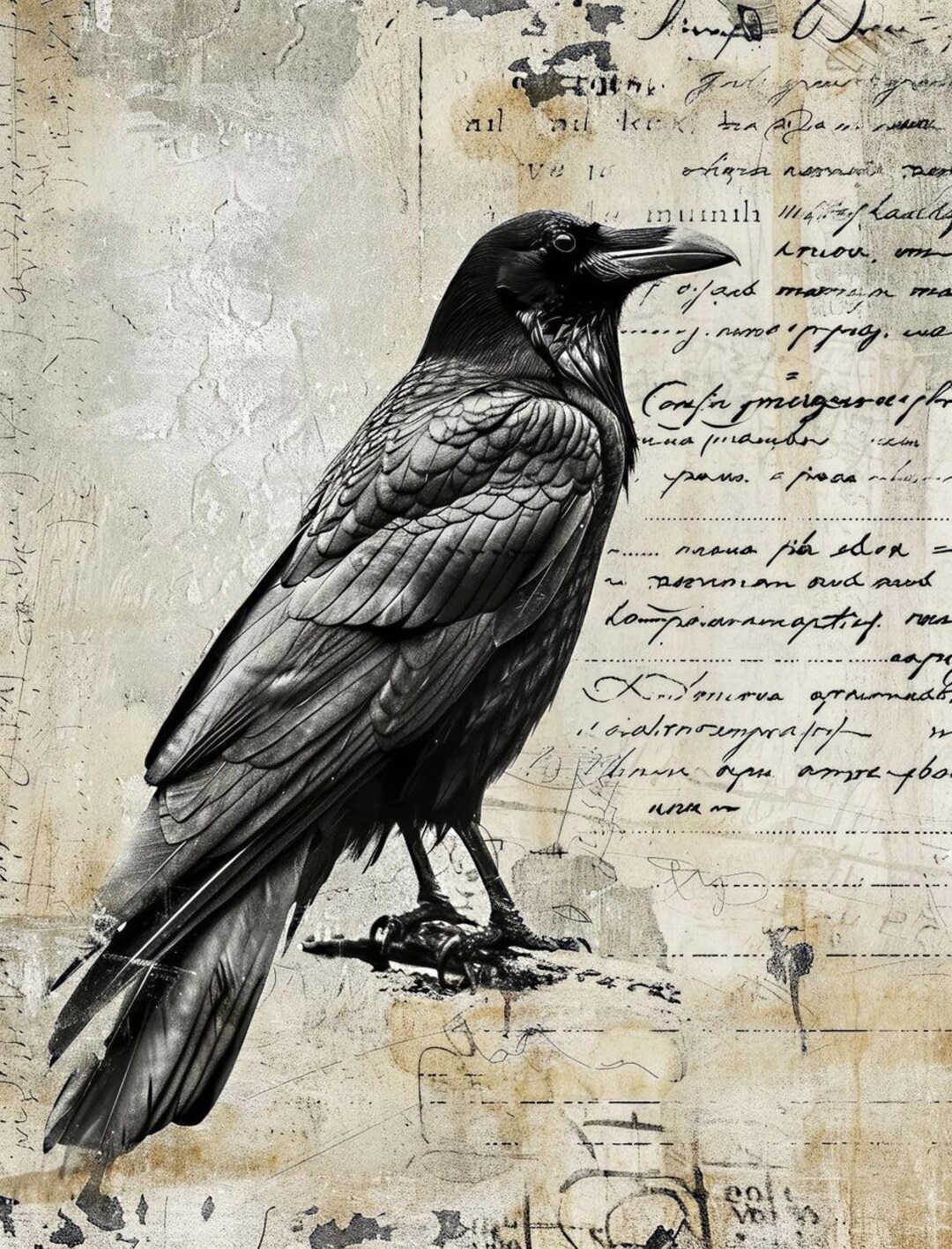The Raven #3 | A4 Mulberry Rice Paper | Paper for Decoupage | Craft ...