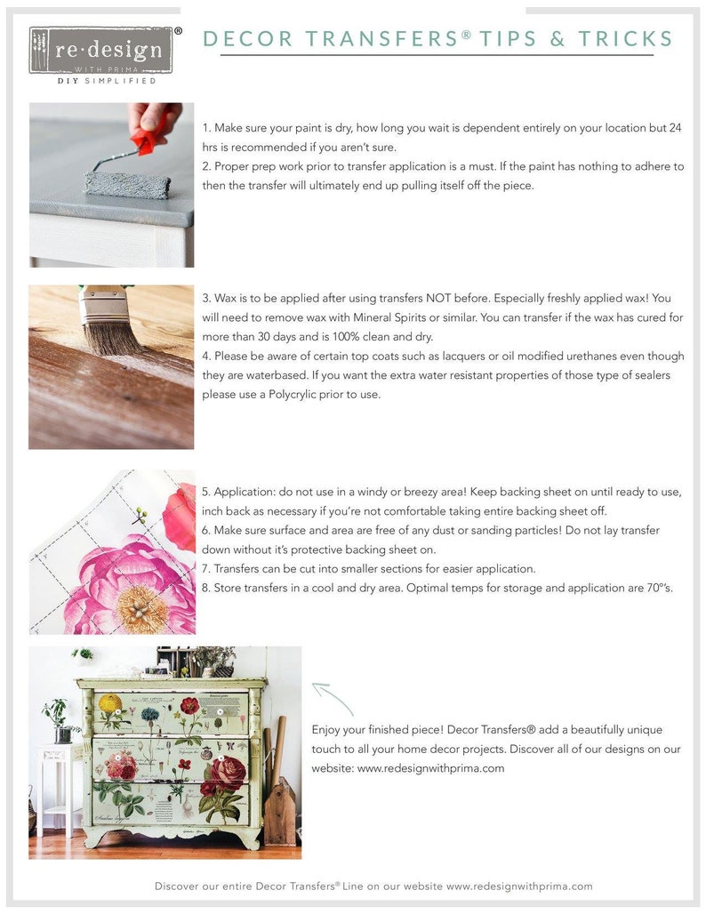 Redesign With Prima Redesign Decor Transfer Wildflowers - Etsy