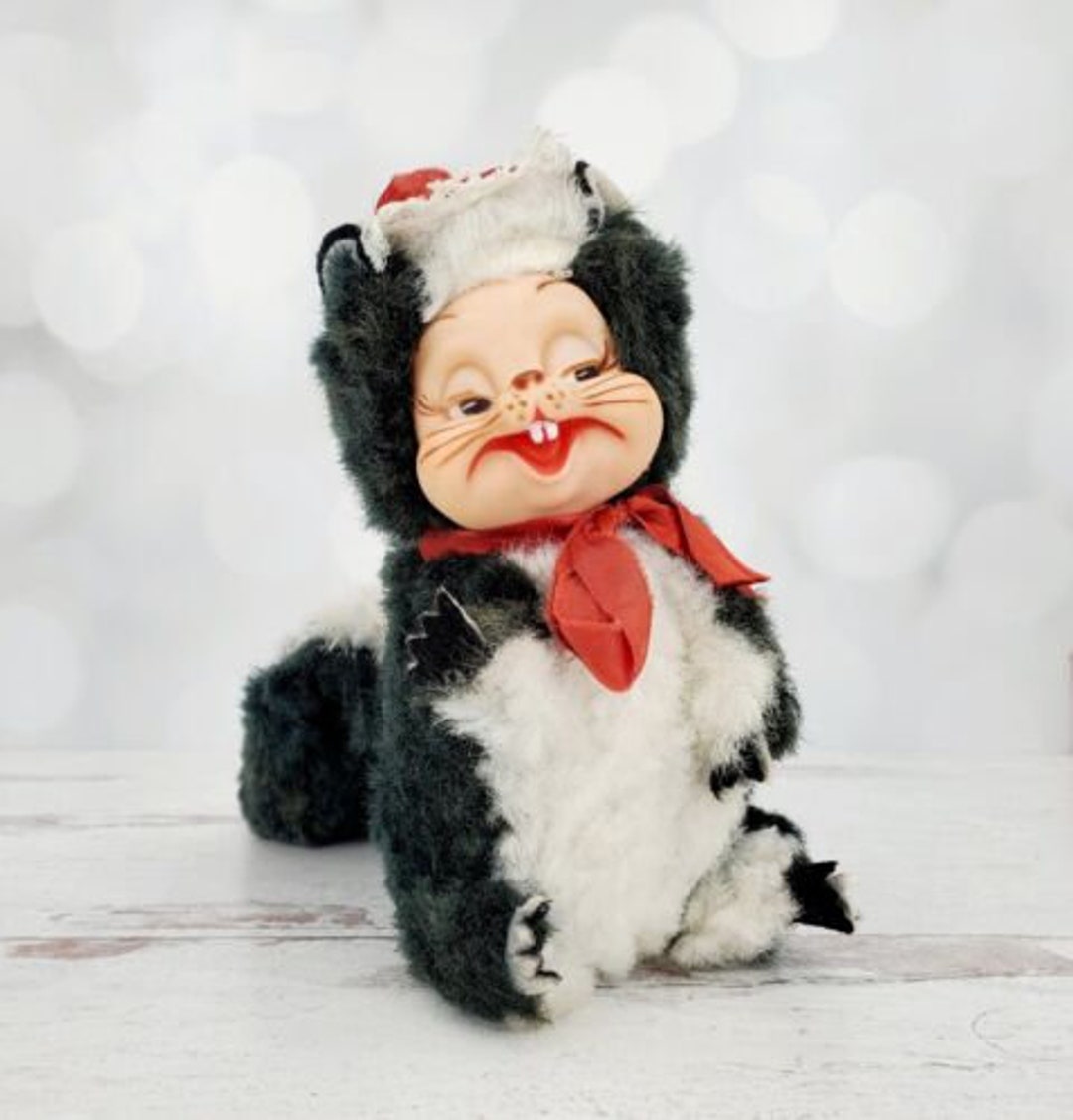 Vintage Rushton Stinky Skunk Rubber Face Kitsch Whimsical Plush 8 USA ...