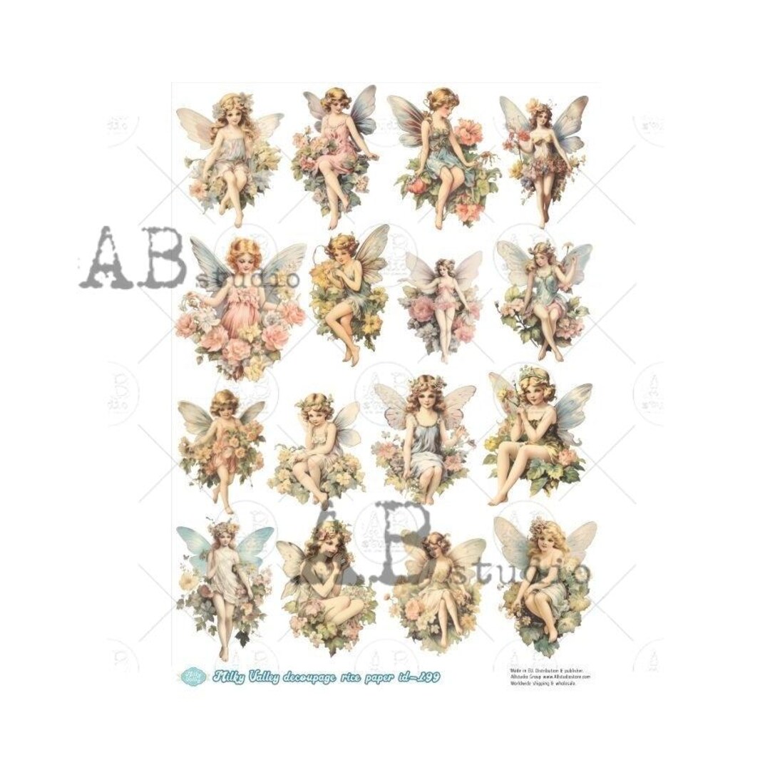 Whimsical Fairies A4 Rice Paper A4 Rice Paper Paper for Decoupage AB ...