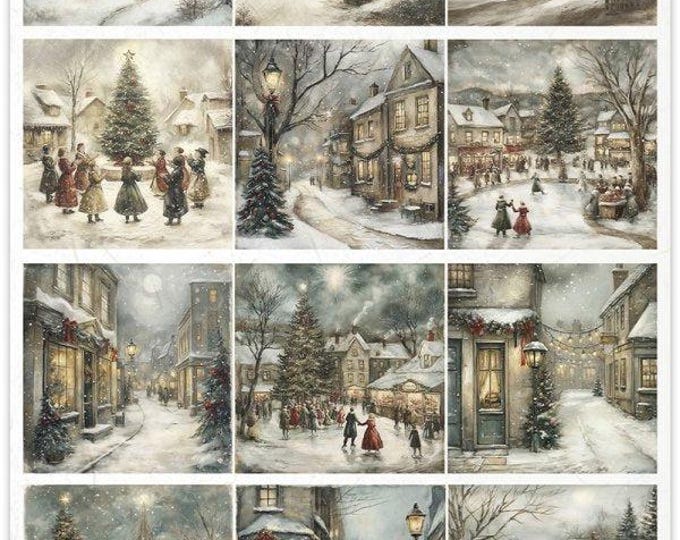 Christmas Village #2668 | A4 Rice Paper | Paper for Decoupage | ITD ...
