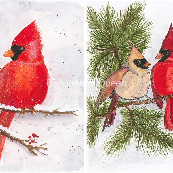Cardinals Decoupage Paper - Etsy
