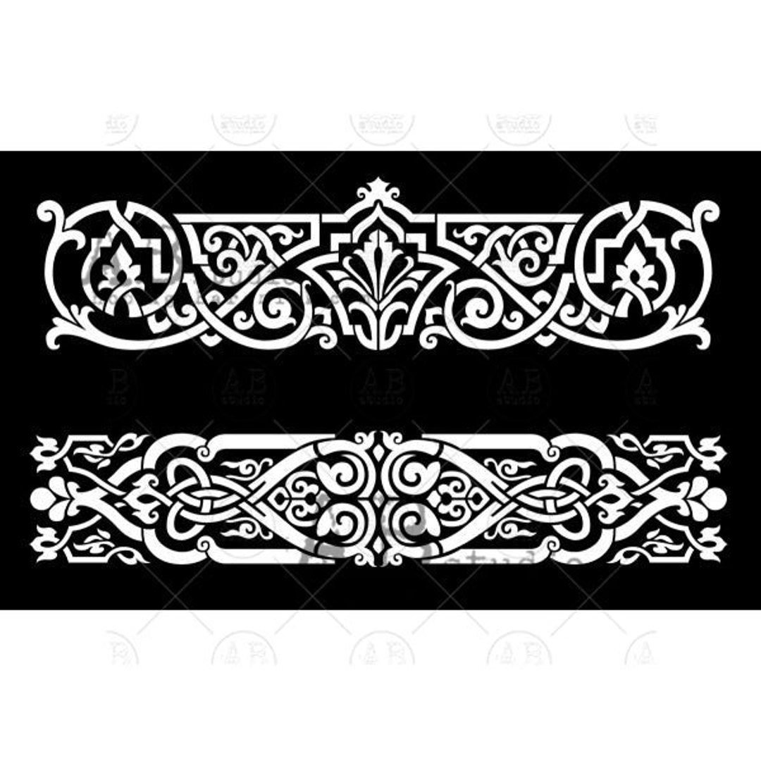 Aarabesque Borders Stencil 11 X 7 Small Mixed Media Craft Stencil AB ...