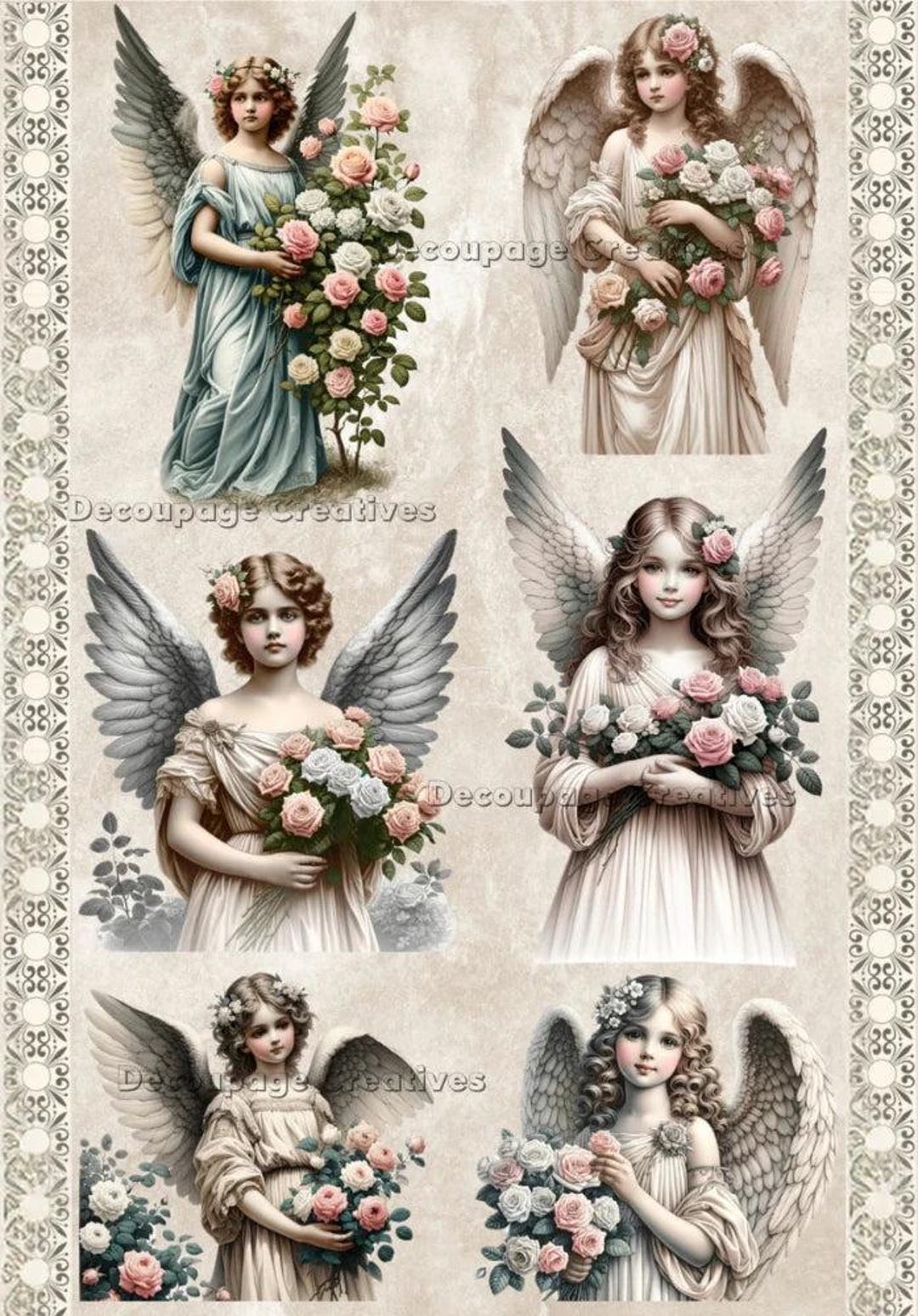 Darling Angels | A4 Rice Paper | Paper for Decoupage | Decoupage ...