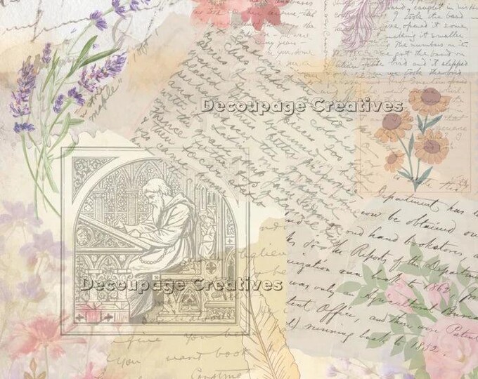 Botanical Page | A4 Rice Paper | Paper for Decoupage | Decoupage ...