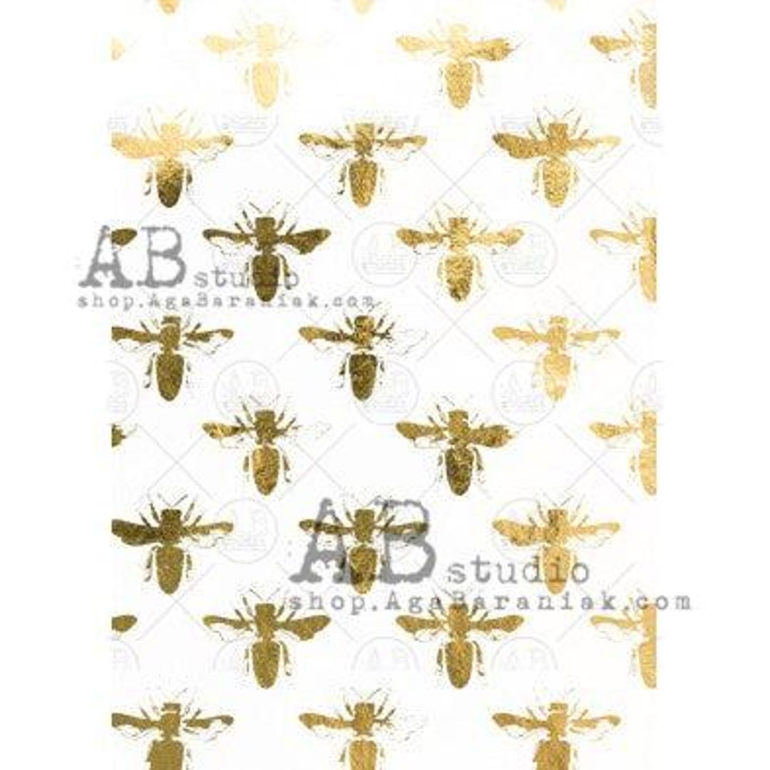 Gold Gilded Bees | A4 Rice Paper | Paper for Decoupage | AB Studios - Etsy